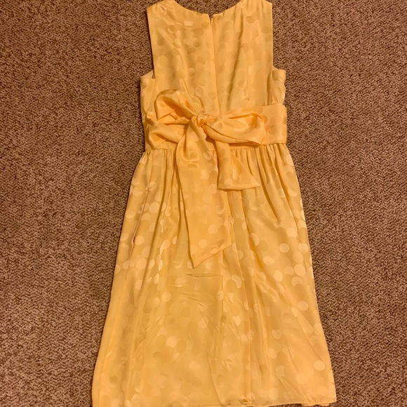 Maggy London | Dresses | Maggie London Petites Yellow Polka Dot Dress ...